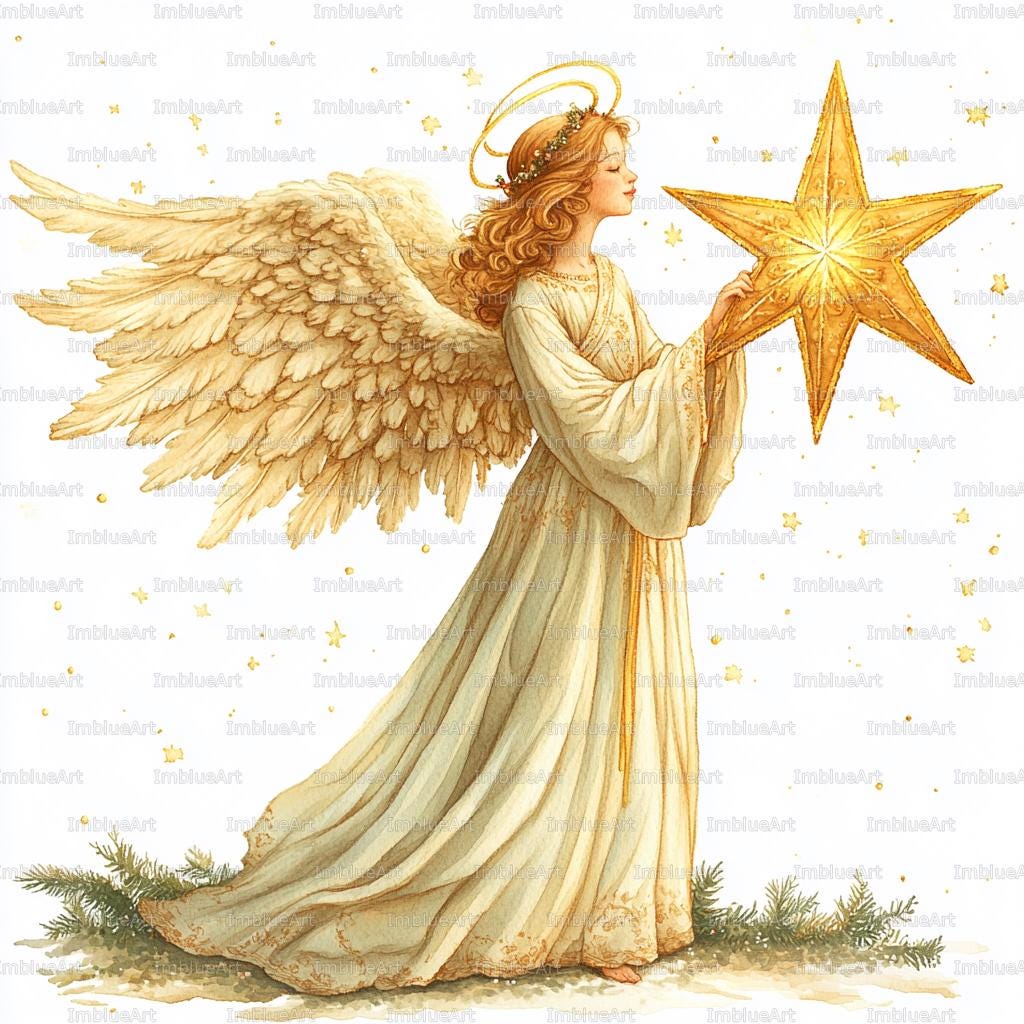 24 Christmas Angel Clipart | Holiday Religious | Celestial Art ...