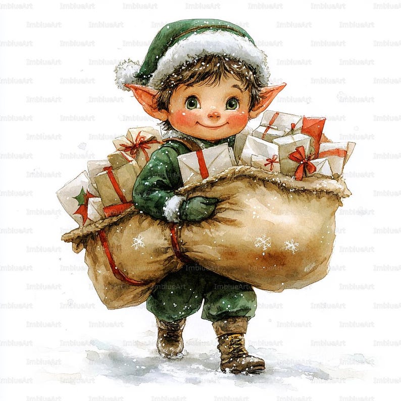 20 Christmas Elf Postman Clipart | Holiday Mail Delivery | Printable ...