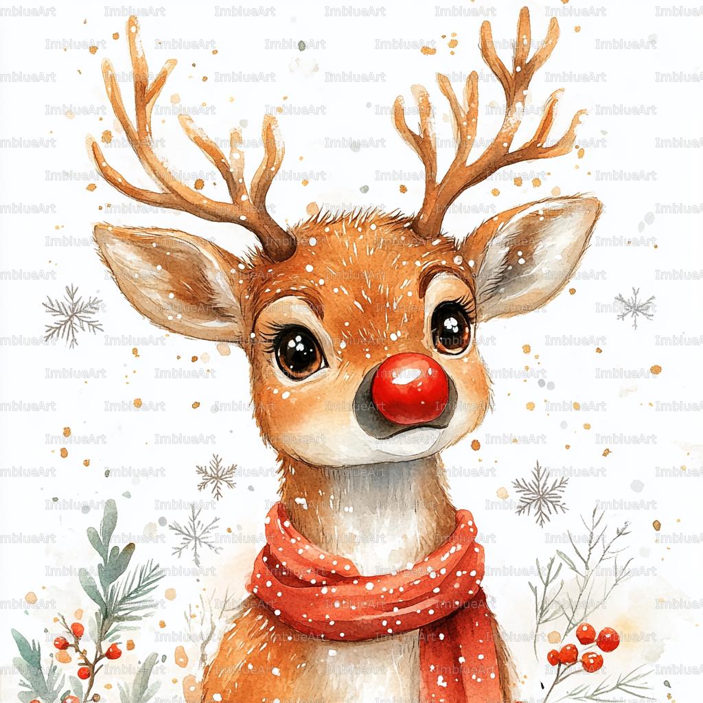 22 Glowing Reindeer Clipart SET | Magical Christmas Animal | Printable ...