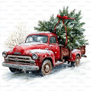24 Christmas Truck Clipart SET | Holiday Tree Delivery | Printable ...