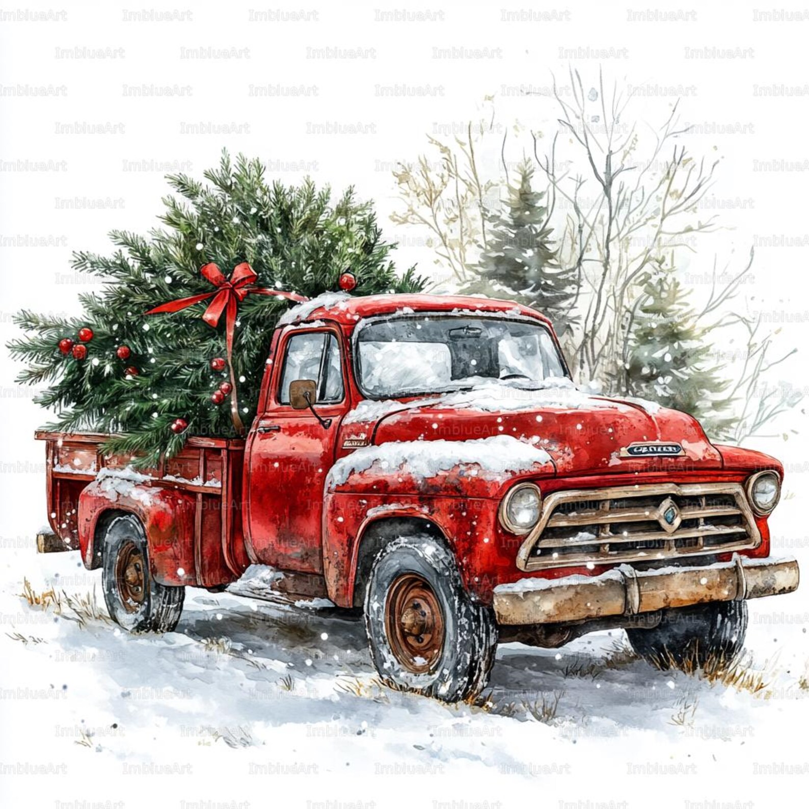 24 Christmas Truck Clipart SET | Holiday Tree Delivery | Printable ...