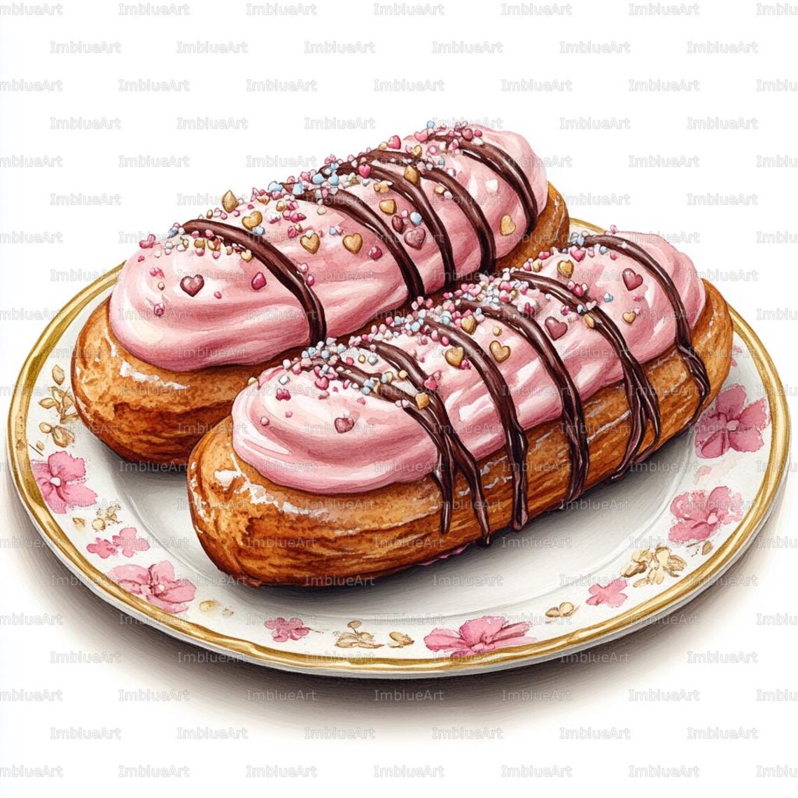 24 Valentine Eclairs Clipart | Romantic Dessert | Heart Shape ...