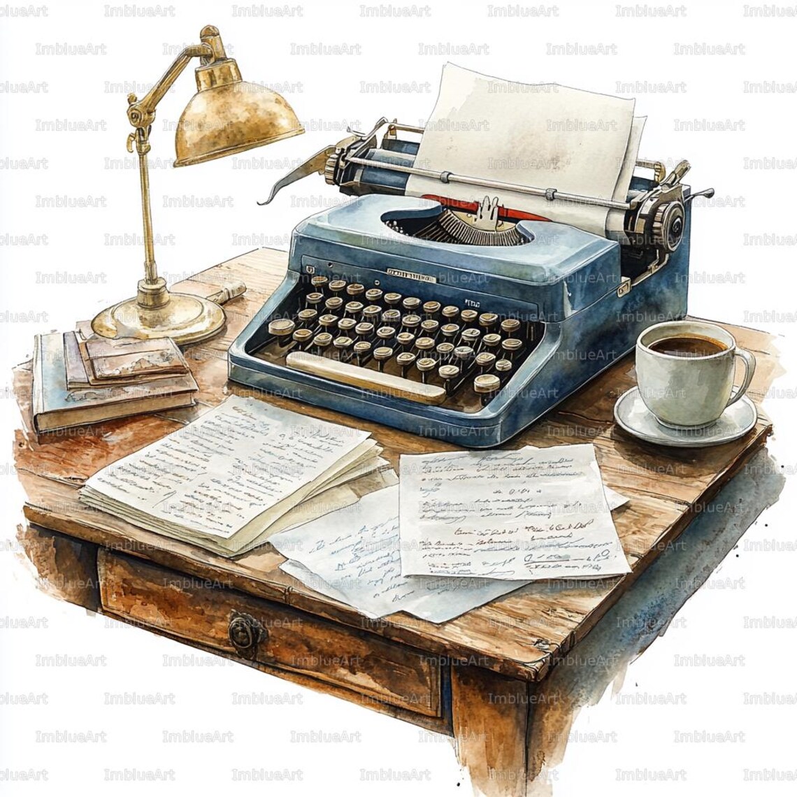 24 Writer's Desk Clipart | Creative Workspace | Printable Watercolor ...