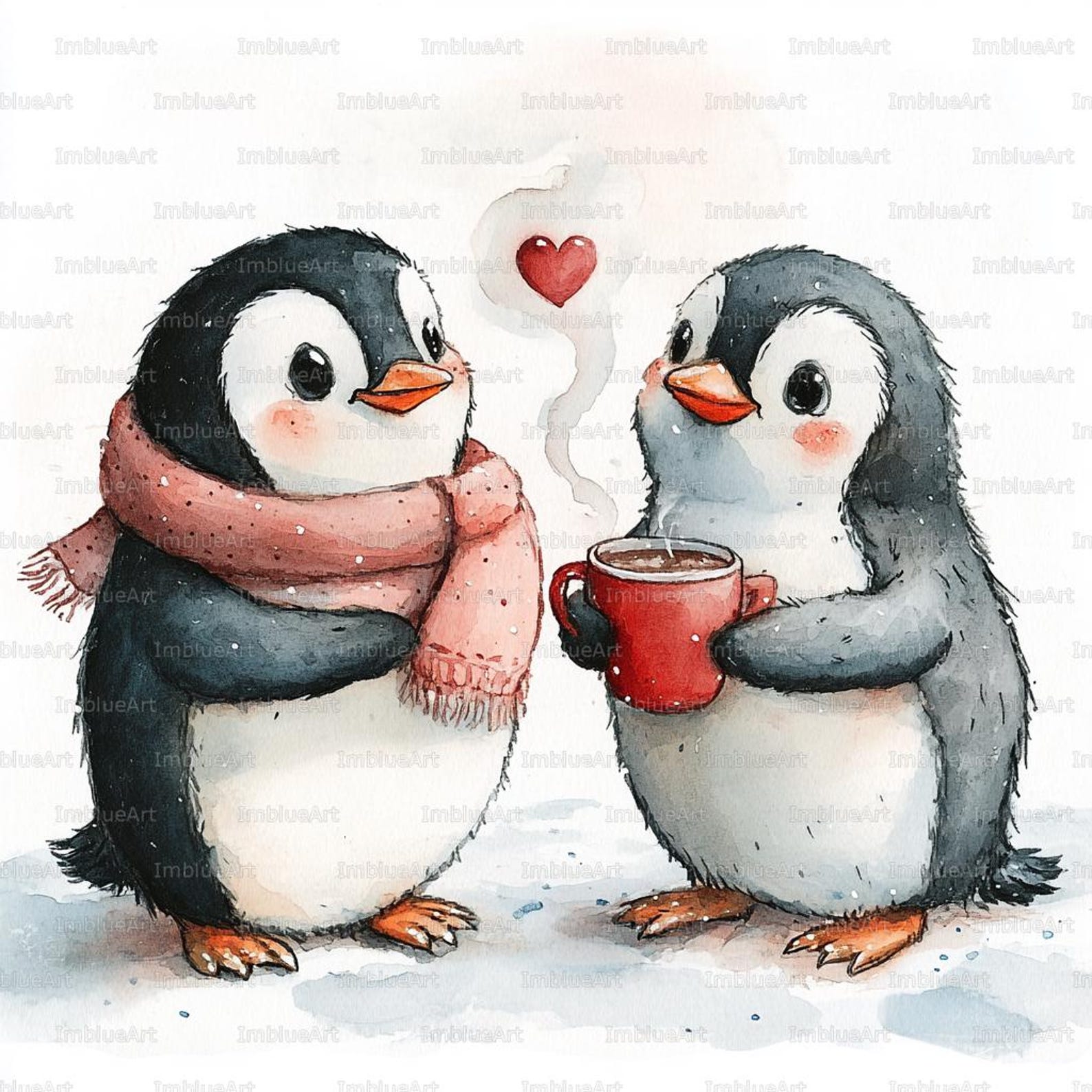 24 Penguin Valentine Clipart, Love Life Collection, Cute Penguin Love ...