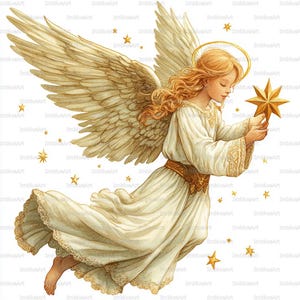 24 Christmas Angel Clipart | Holiday Religious | Celestial Art ...