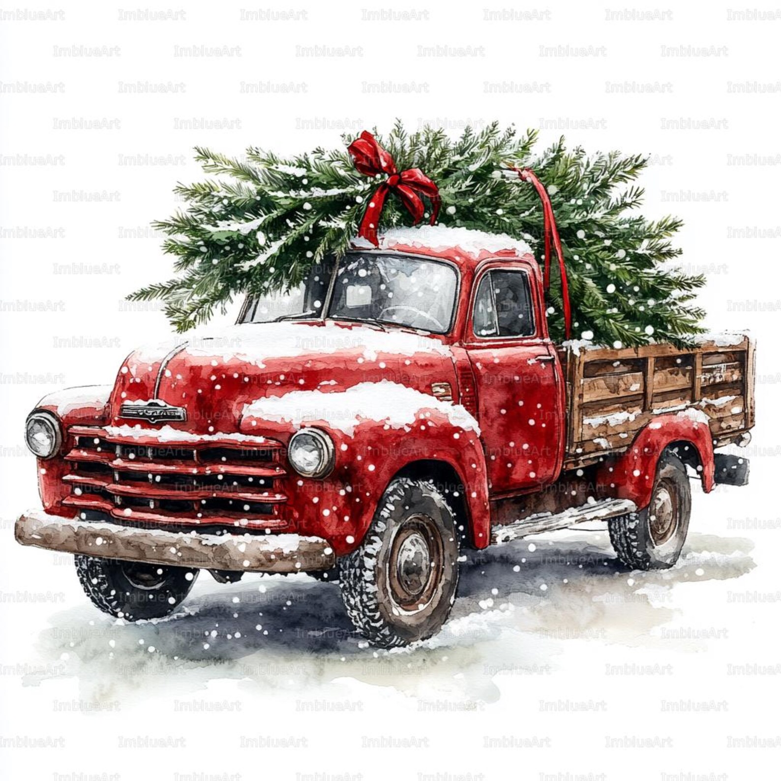 24 Christmas Truck Clipart SET | Holiday Tree Delivery | Printable ...