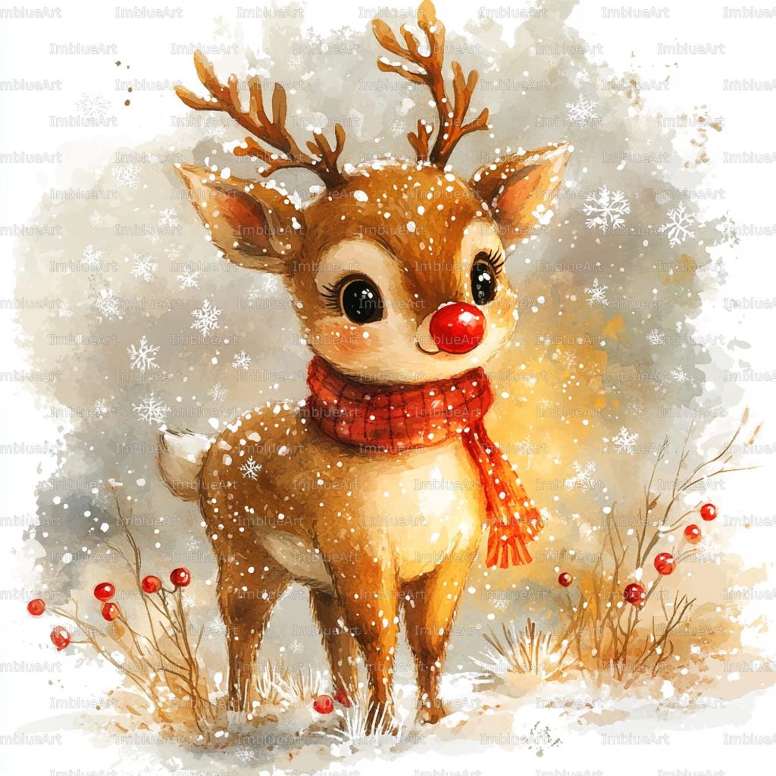 22 Glowing Reindeer Clipart SET | Magical Christmas Animal | Printable ...