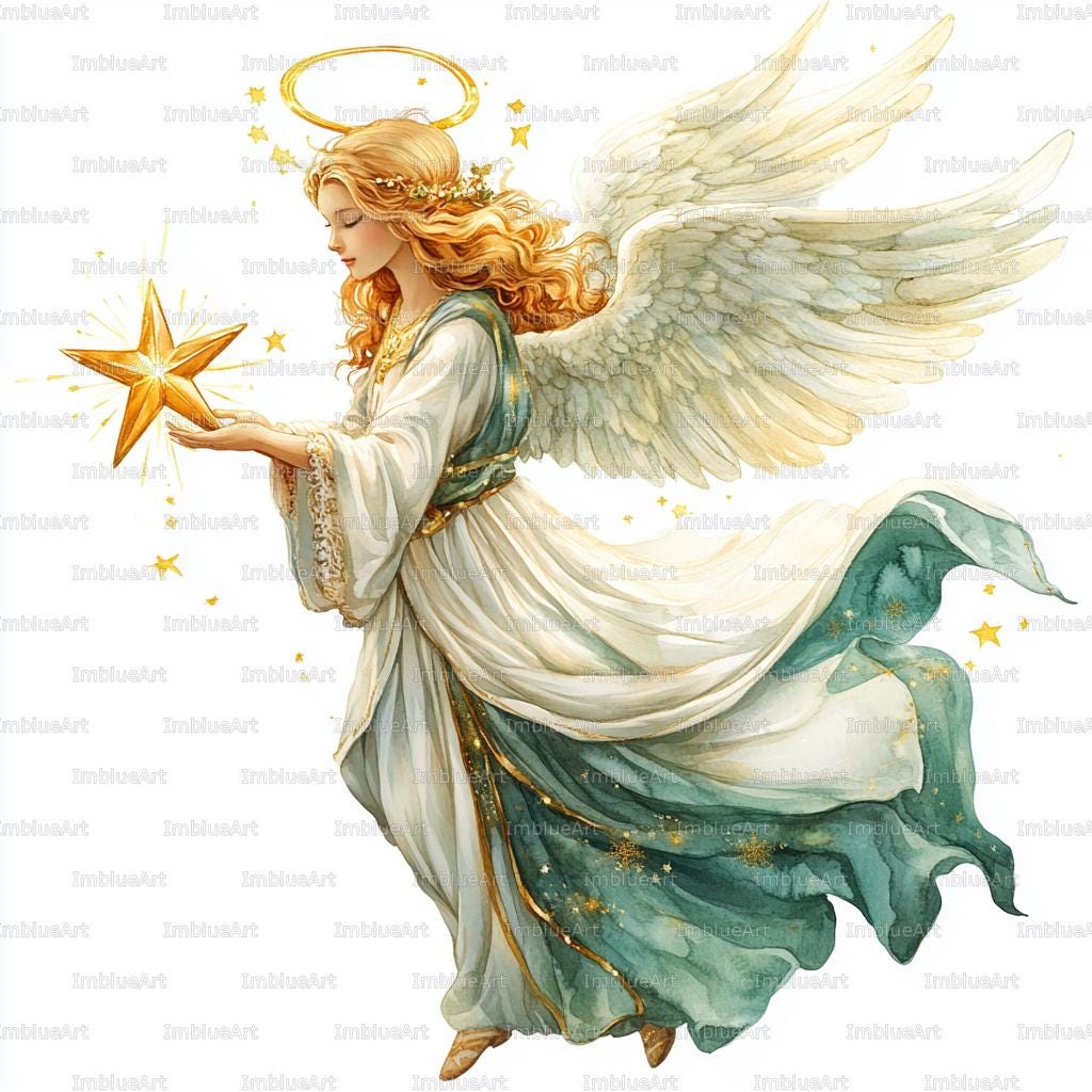 24 Christmas Angel Clipart | Holiday Religious | Celestial Art ...
