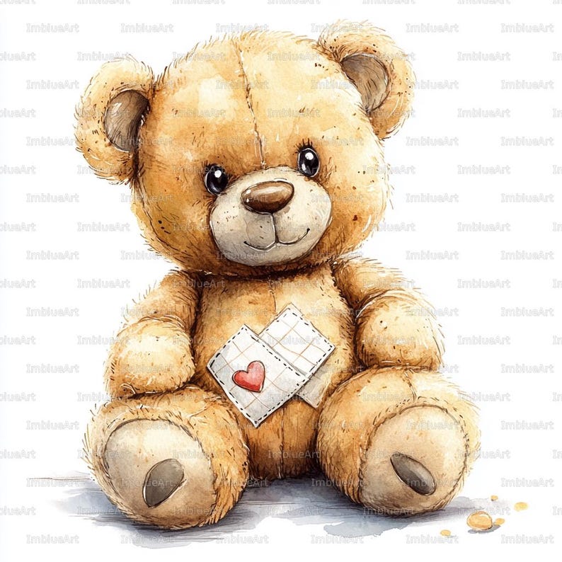 24 Get Well Teddy Bear Clipart, Cute Recovery Comfort, Watercolor ...