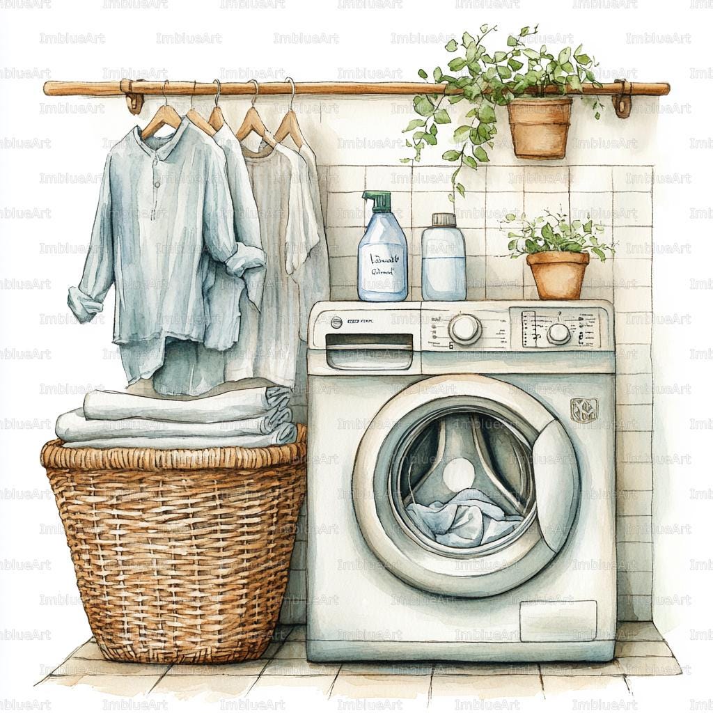 24 Laundry Room Clipart, Cozy Home Life Collection, Cozy Laundry Room ...