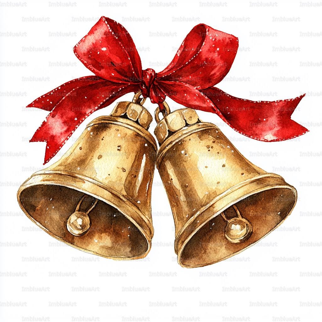 24 Christmas Bells Clipart | Festive Holiday Bells | Printable ...
