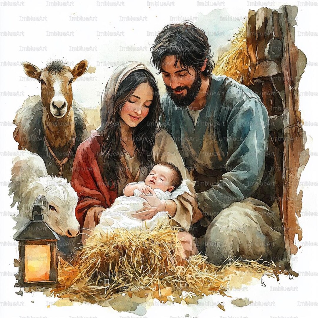 23 Nativity Scene Clipart | Holy Family Art | Religious Christmas ...