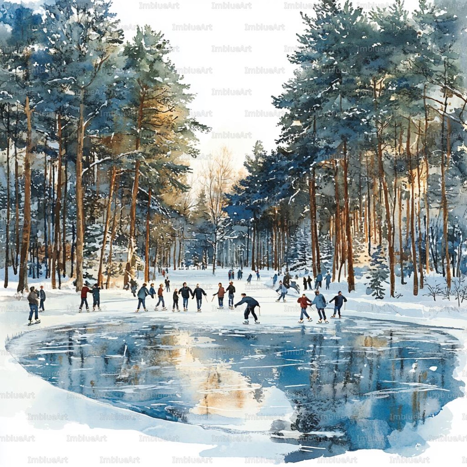 24 Frozen Lake Clipart | Ice Skating | Winter Activity | Printable ...