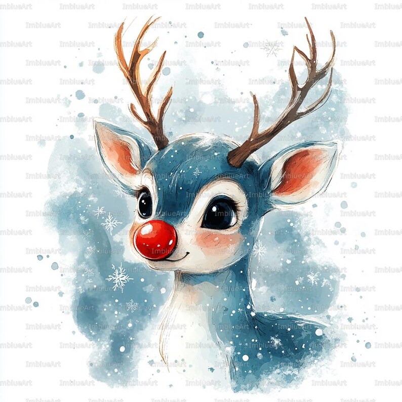 22 Glowing Reindeer Clipart SET | Magical Christmas Animal | Printable ...