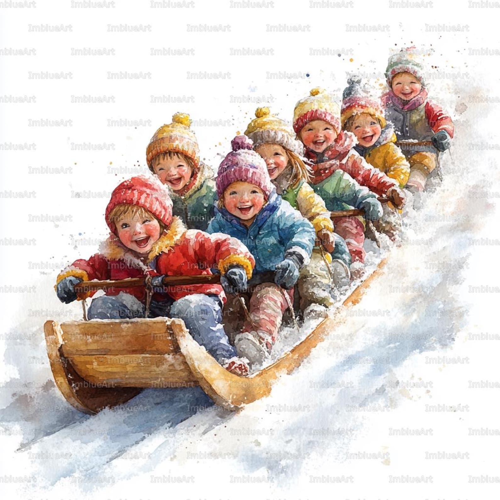 24 Kids Sledding Clipart | Winter Fun | Snow Play | Printable ...