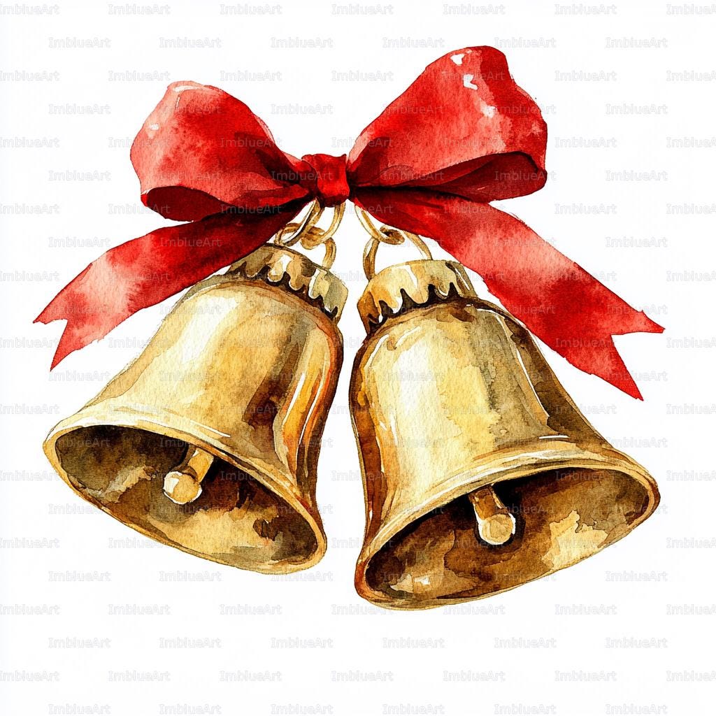 24 Christmas Bells Clipart | Festive Holiday Bells | Printable ...