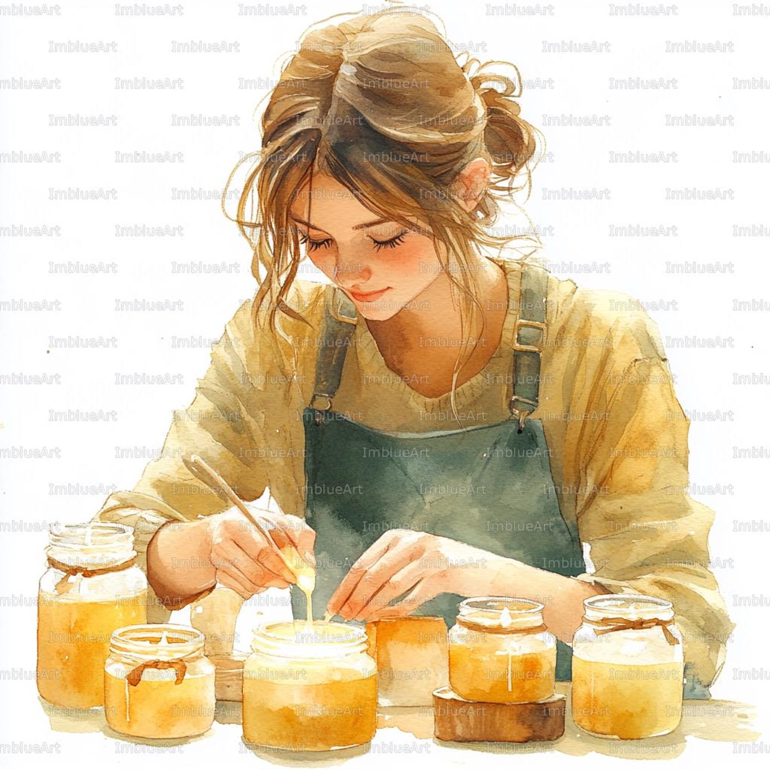 24 Candle Making Clipart, Handmade Candle Business, Watercolor ...