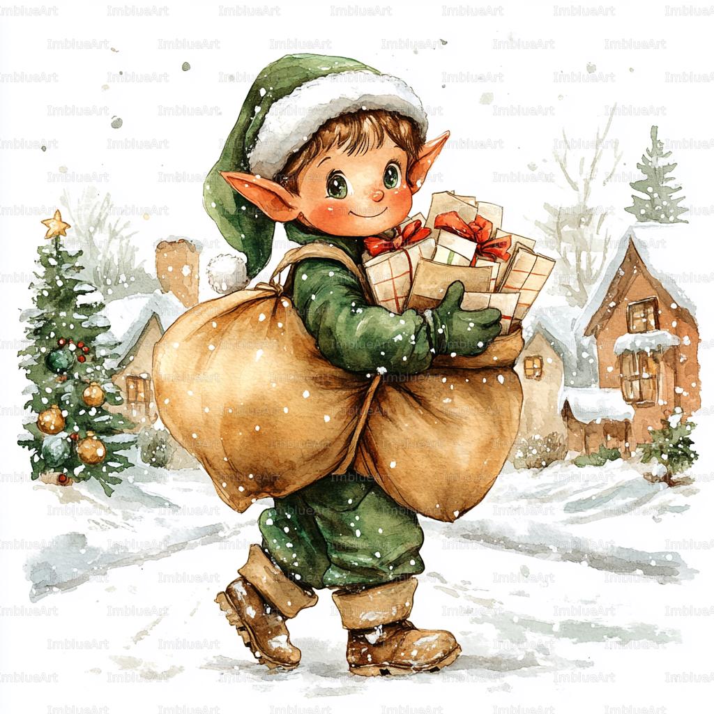 20 Christmas Elf Postman Clipart | Holiday Mail Delivery | Printable ...