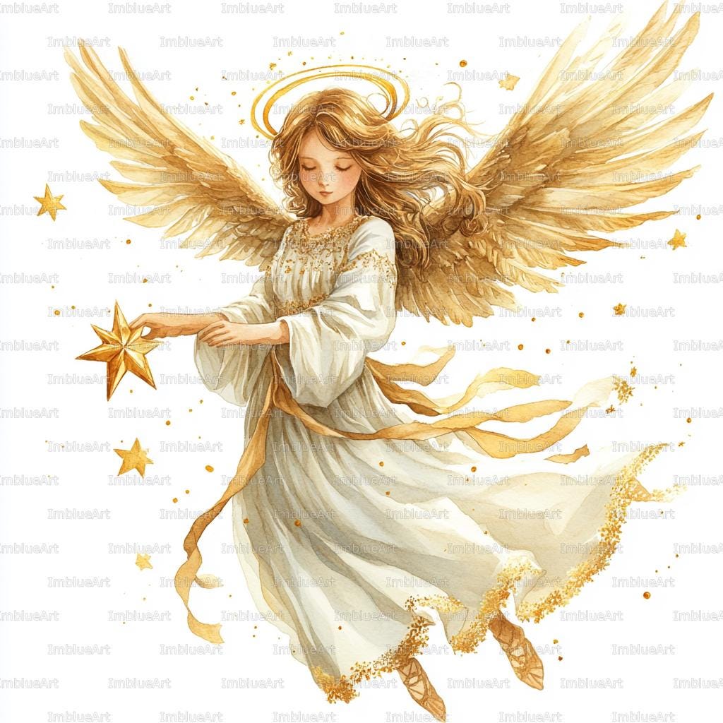24 Christmas Angel Clipart | Holiday Religious | Celestial Art ...