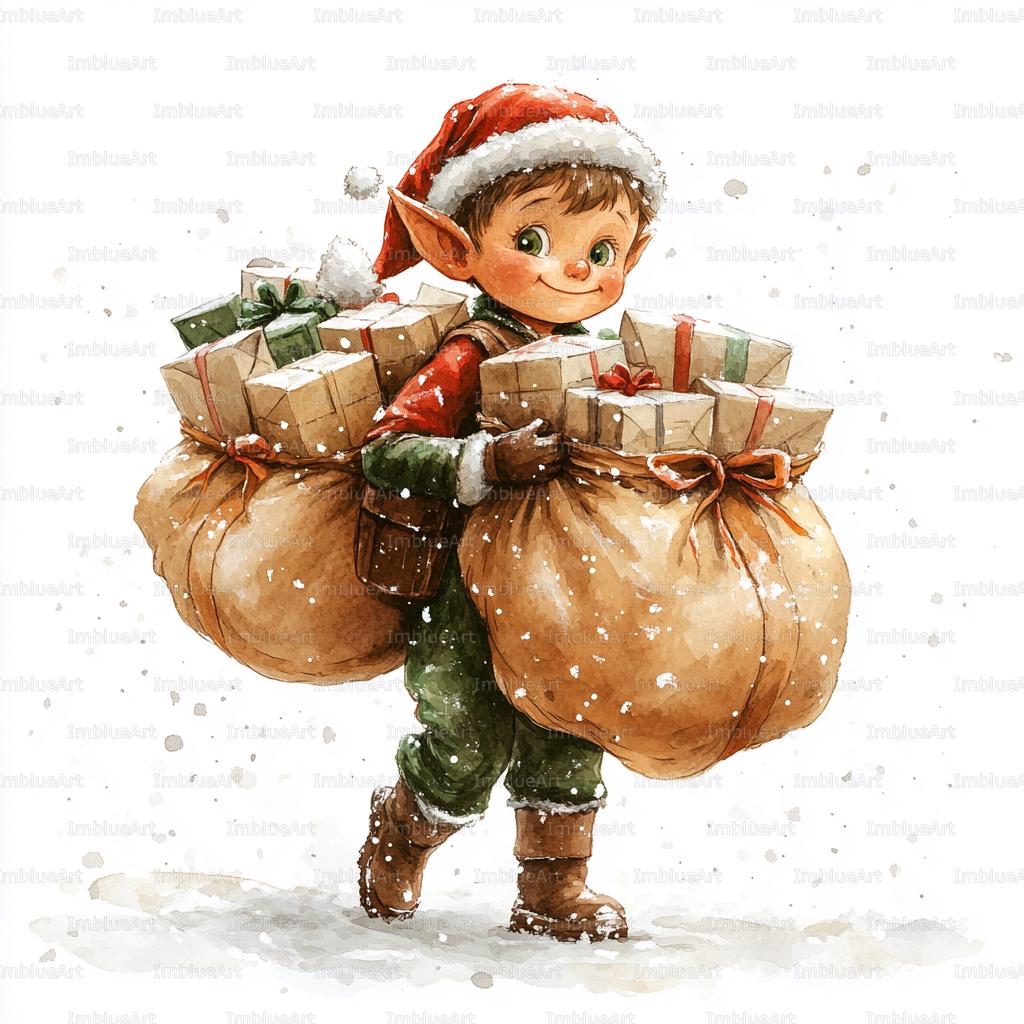 20 Christmas Elf Postman Clipart | Holiday Mail Delivery | Printable ...