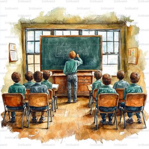 22 Classroom Scene Clipart | School Lesson Moment | Printable ...