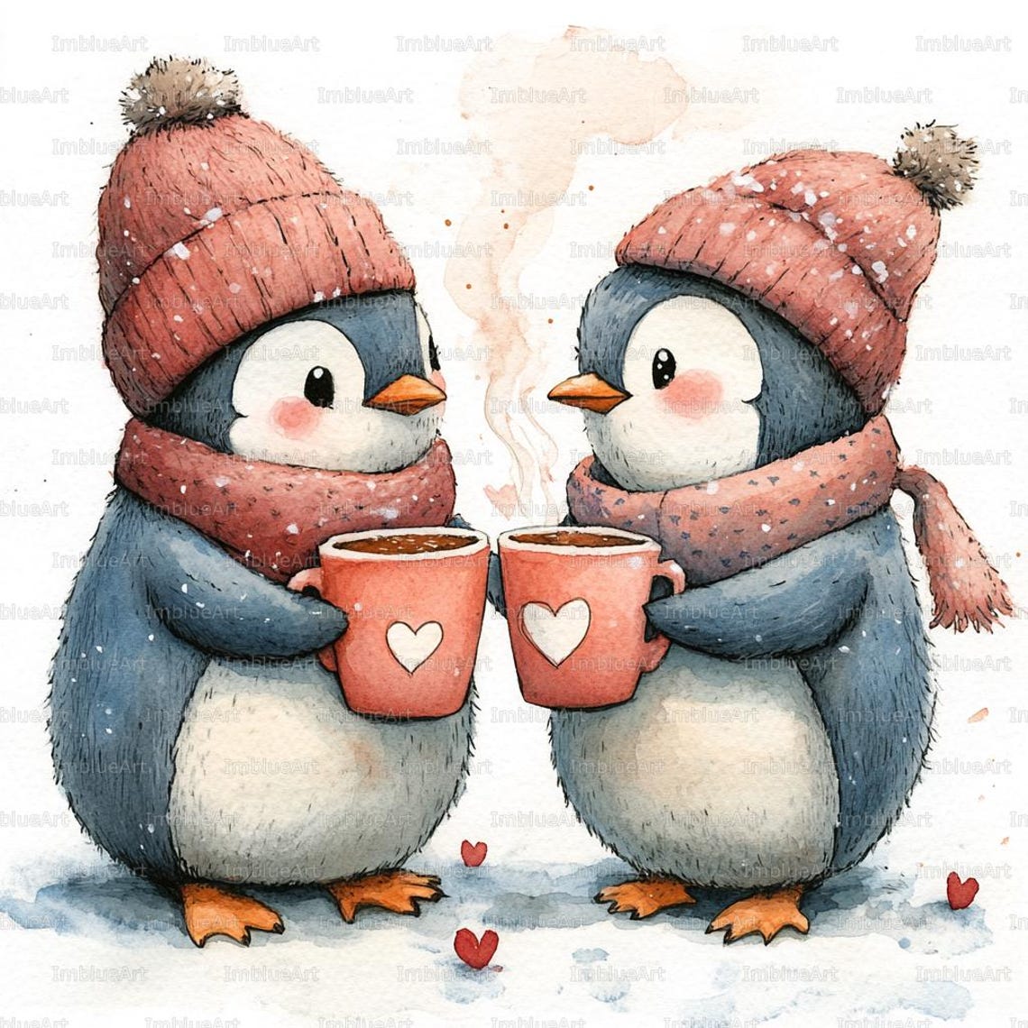24 Penguin Valentine Clipart, Love Life Collection, Cute Penguin Love ...