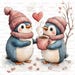 24 Penguin Valentine Clipart, Love Life Collection, Cute Penguin Love ...