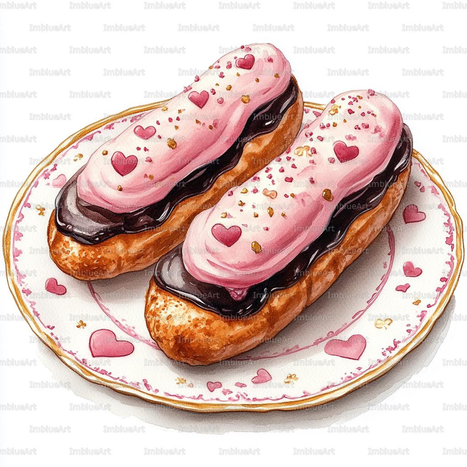 24 Valentine Eclairs Clipart | Romantic Dessert | Heart Shape ...