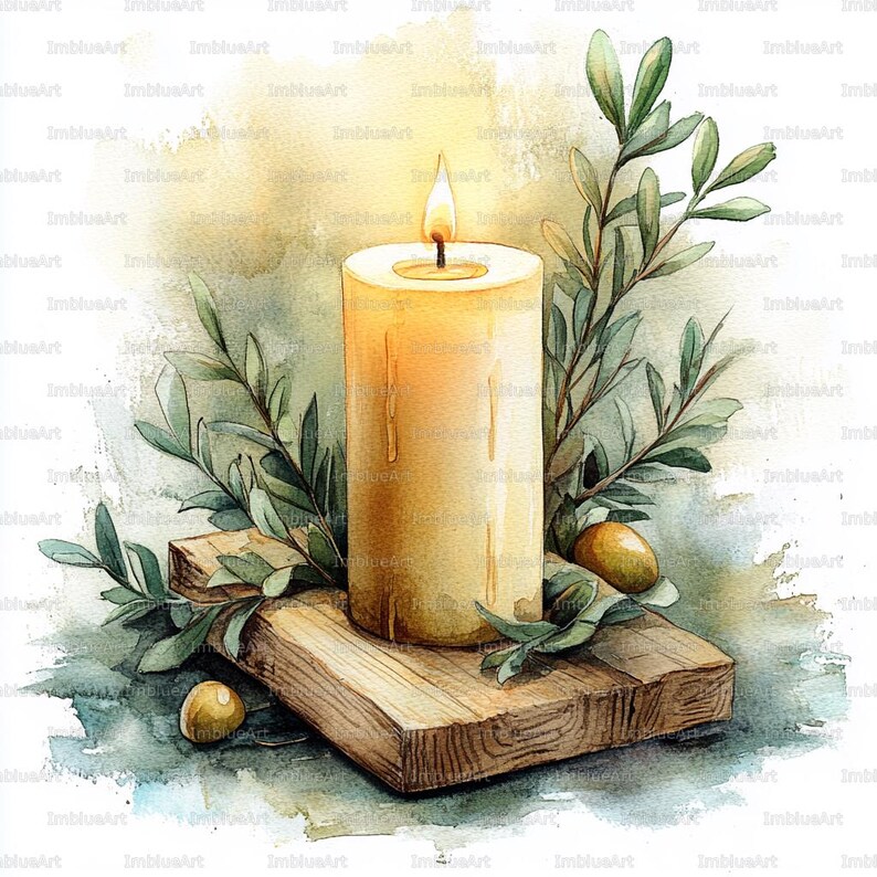23 christelijke Pasen-clipart, kruis kaarssymbool, aquarel afdrukbare ...