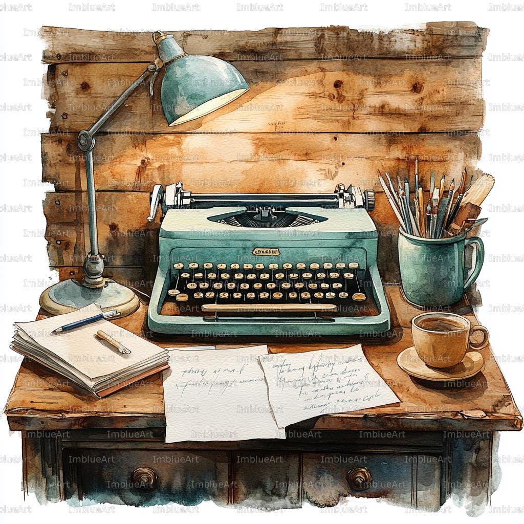 24 Writer's Desk Clipart | Creative Workspace | Printable Watercolor ...