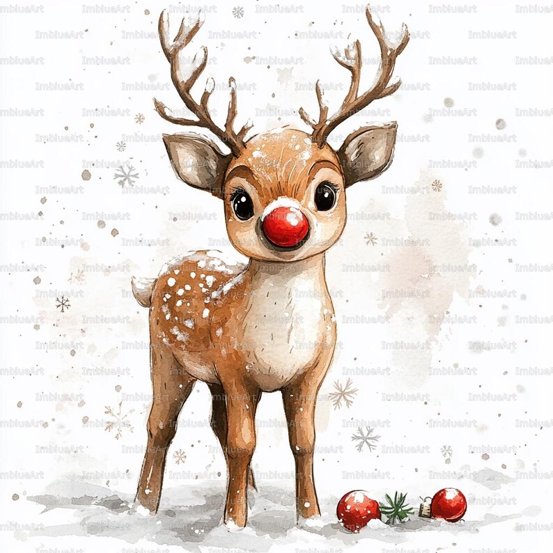 22 Glowing Reindeer Clipart SET | Magical Christmas Animal | Printable ...