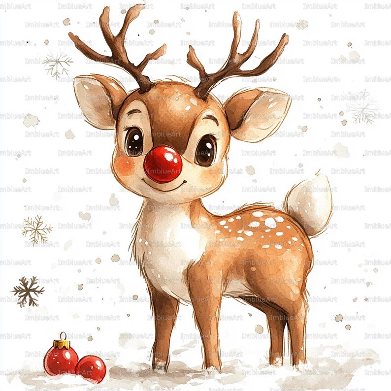 22 Glowing Reindeer Clipart SET | Magical Christmas Animal | Printable ...
