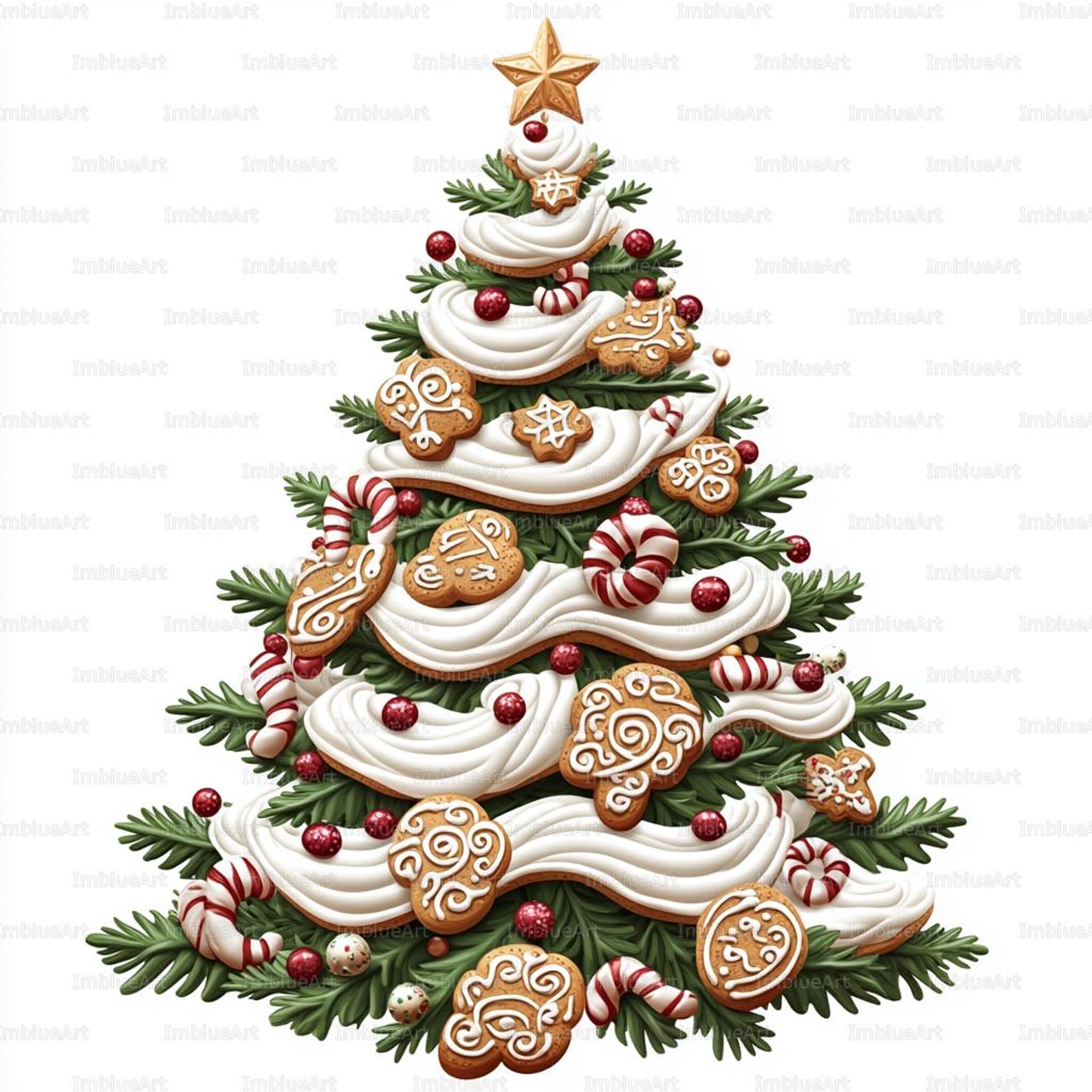 23 Gingerbread Tree Clipart | Sweet Holiday Christmas | Printable ...