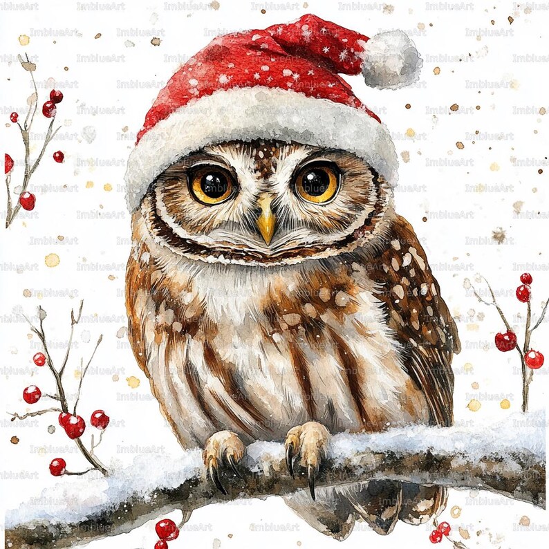 19 Christmas Owl Clipart | Holiday Bird Art | Winter Wildlife ...