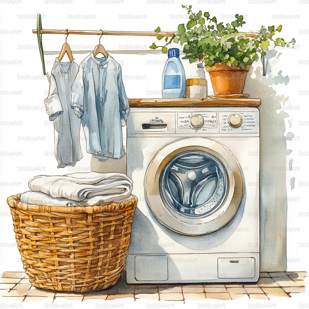 24 Laundry Room Clipart, Cozy Home Life Collection, Cozy Laundry Room ...
