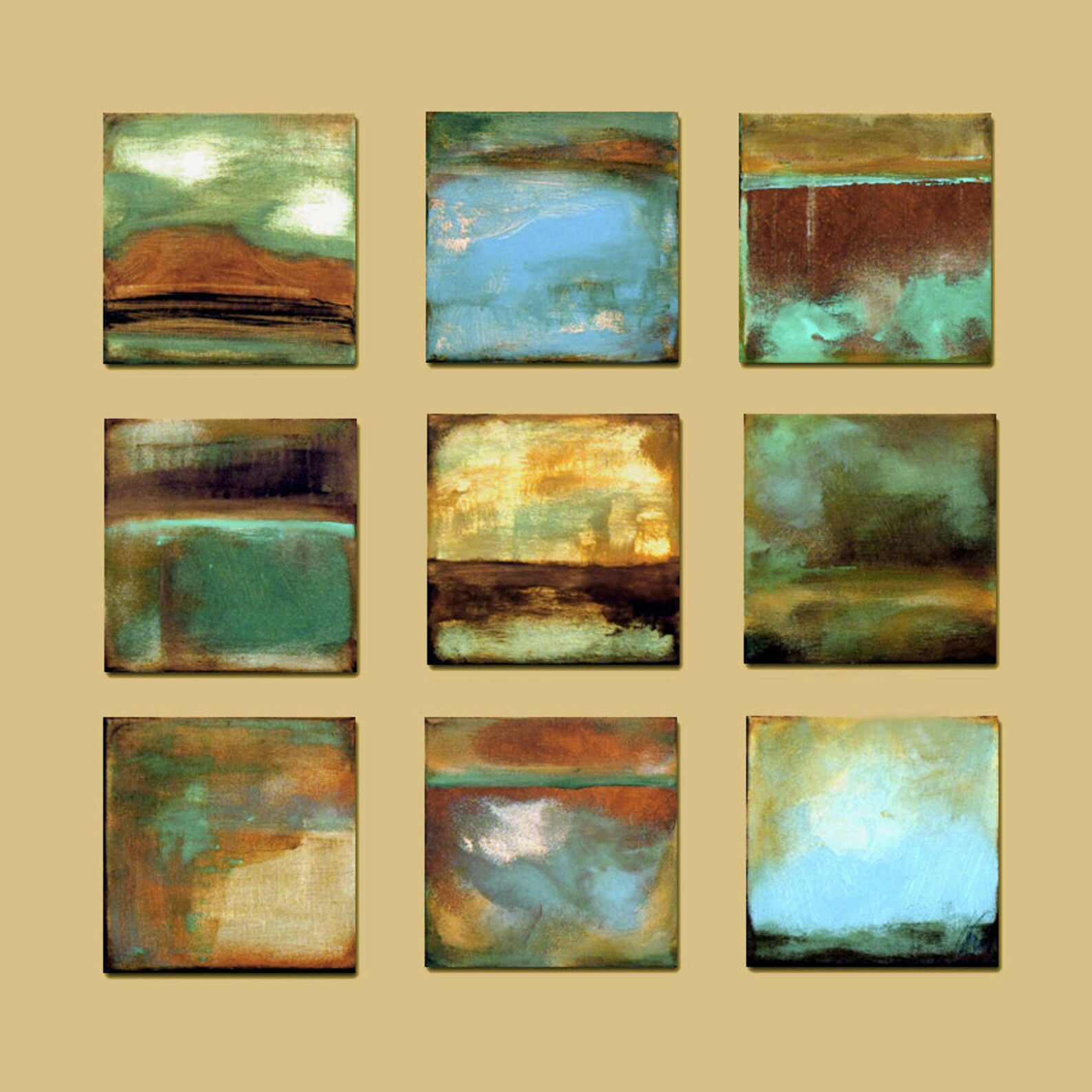 Contemporary Abstract Art...set of 9 Custom Original - Etsy