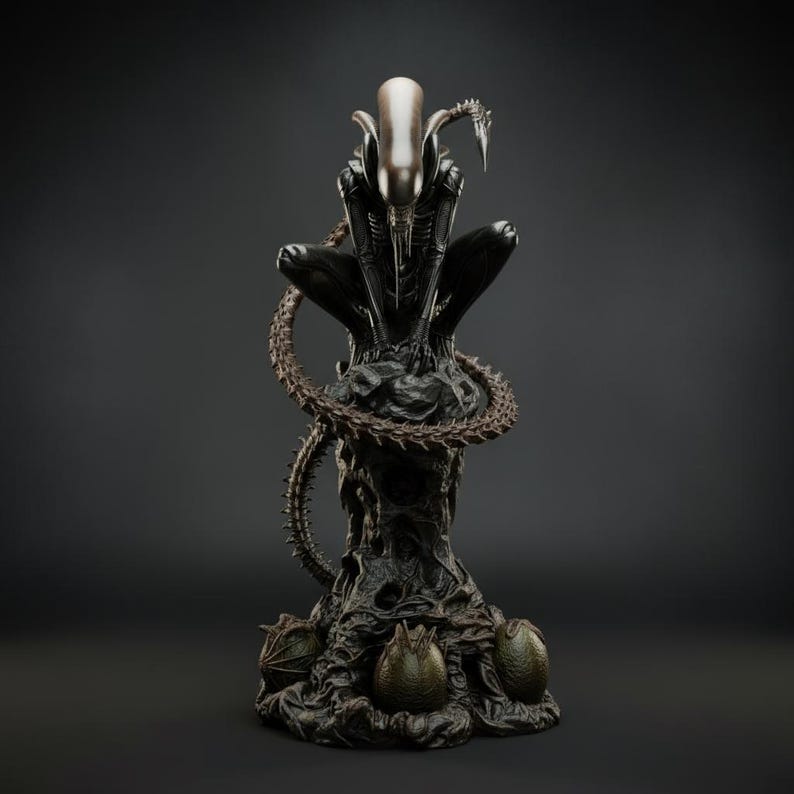 Alien Xeno Statue STL – 1/6 Scale Sci-fi Creature | High-detail ...