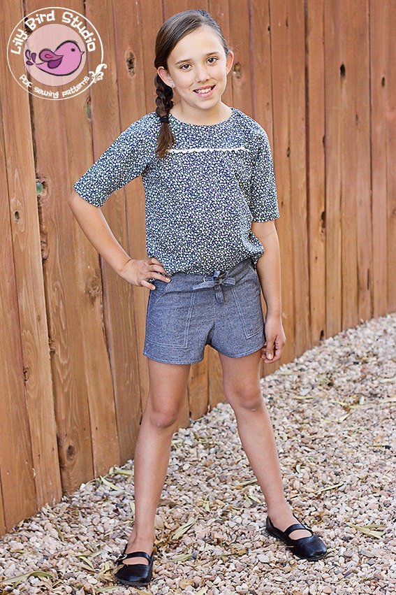 Shorts With Pockets for Girls Elastic Waistband Easy Sew - Etsy