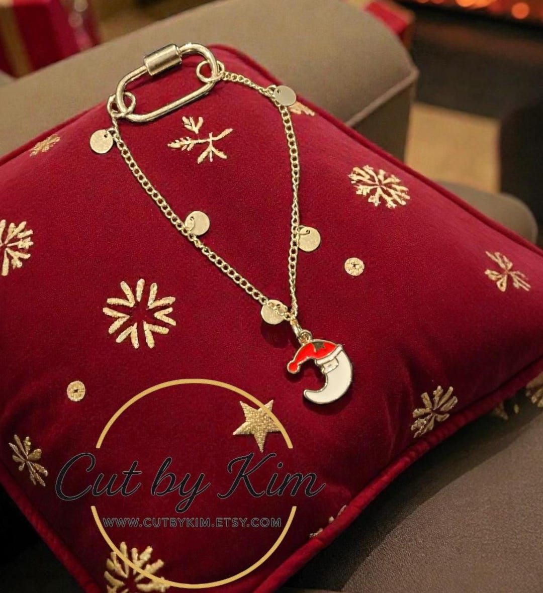 Santa Christmas Charm Bracelet on Gold Toned Chain - Etsy