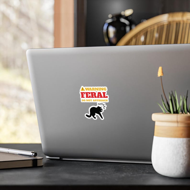 Warning Feral Cat Vinyl Decal: Funny Pet Owner Gift - Etsy