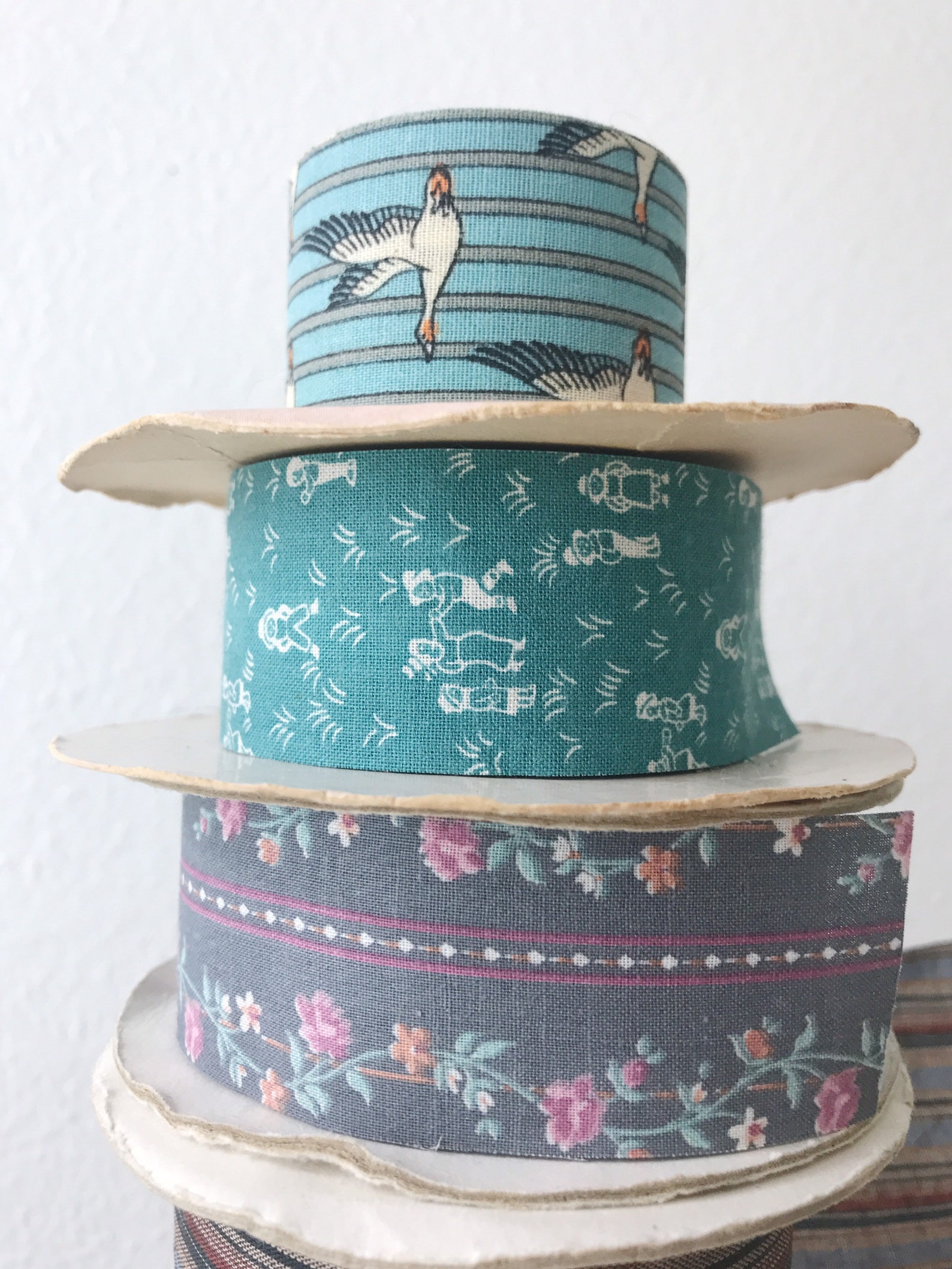 Vintage Cotton Ribbon / Blue Ribbon Collection / Vintage Craft | Etsy