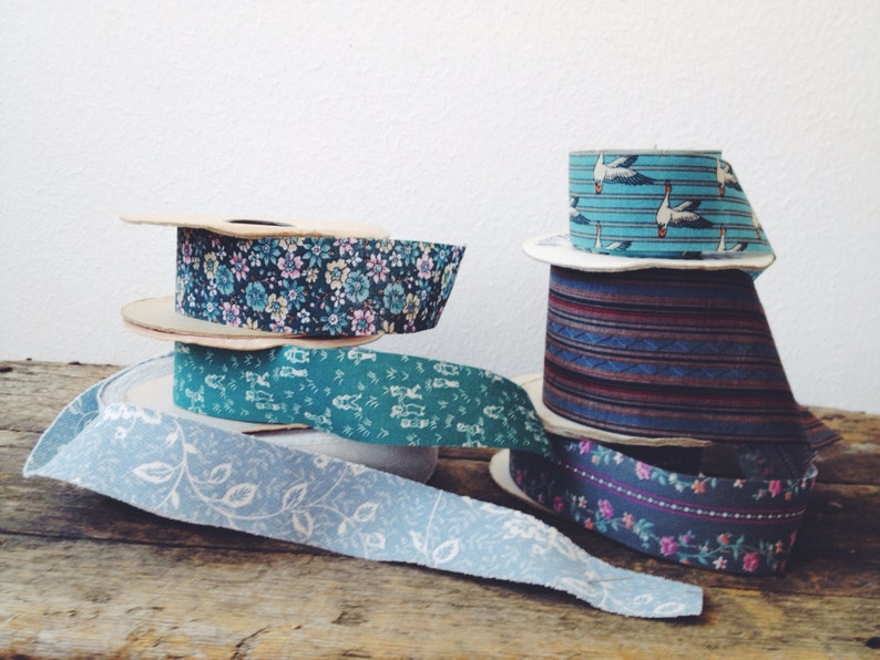 Vintage Cotton Ribbon / Blue Ribbon Collection / Vintage Craft | Etsy