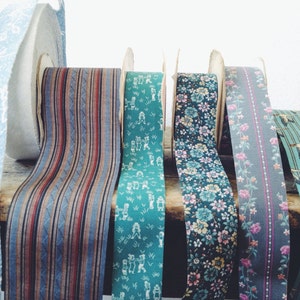 Vintage Cotton Ribbon / Blue Ribbon Collection / Vintage Craft Ribbon ...