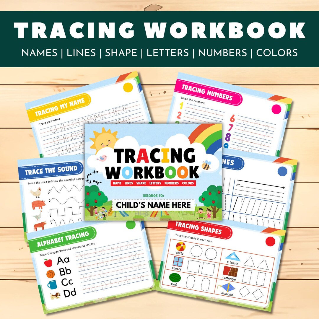Tracing Busy Book Handwriting: Numbers Names Lines Shapes Letters ...