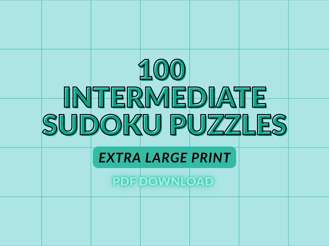 Extra Large Print Sudoku Puzzles for Adults & Seniors: Intermediate ...