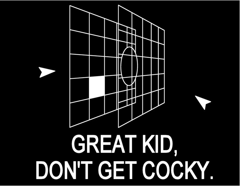 Star Wars Funny T Shirt - Great Kid, Don't Get Cocky! Millennium Falcon ...