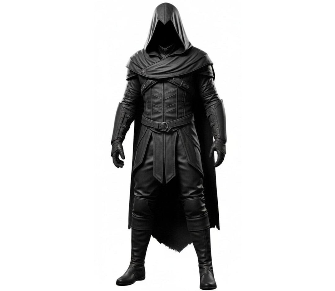 Leather Hooded Assassin Cloak – Gothic Warrior Cosplay Costume - Etsy