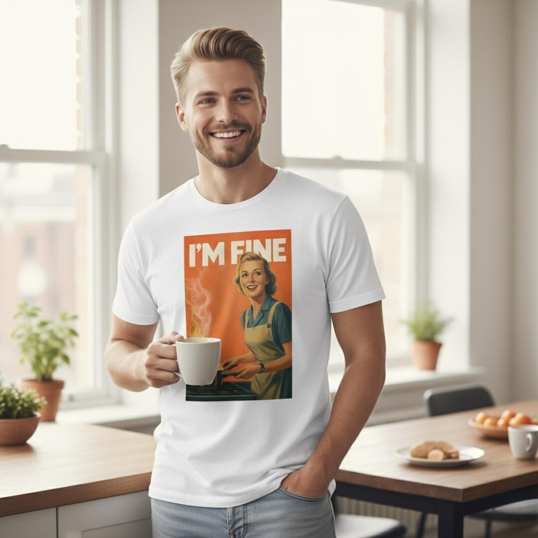 I'm Fine Meme T-shirt, Funny Retro 50s Housewife Graphic Tee - Etsy