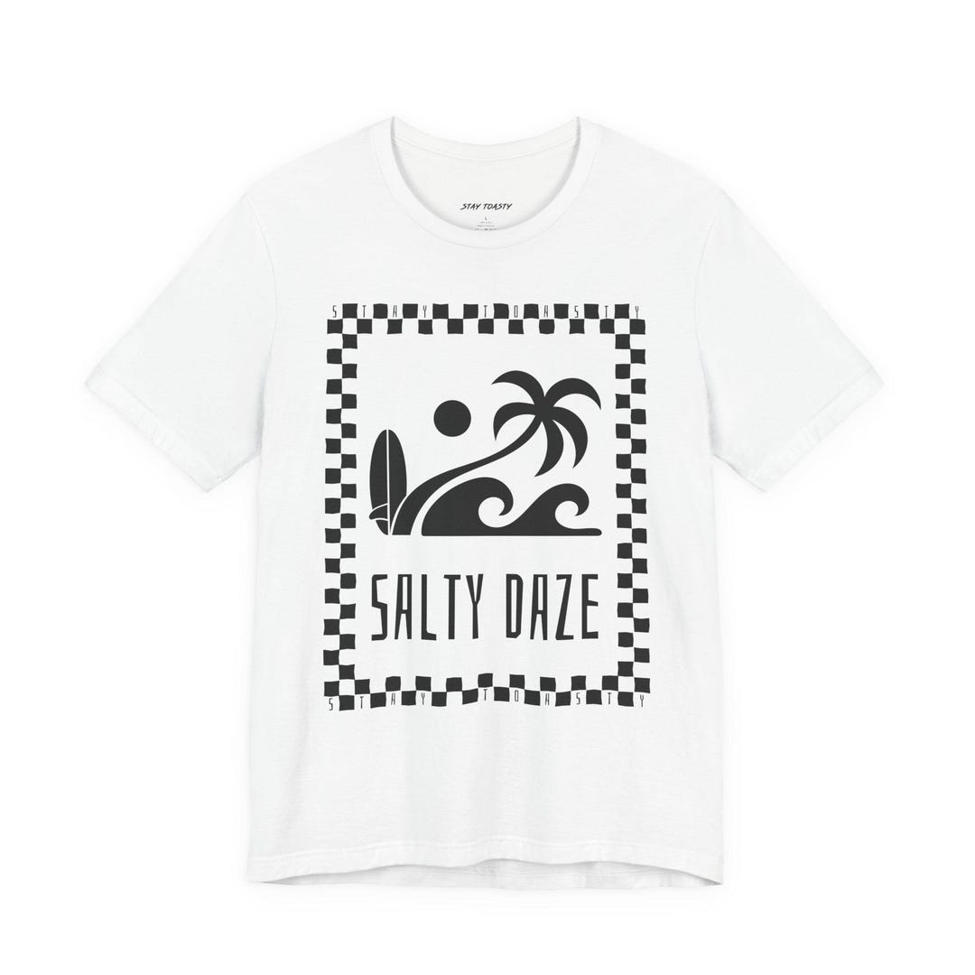 Salty Daze Graphic Tee - Unisex Surf Shirt in White, Maroon or Blue - Etsy