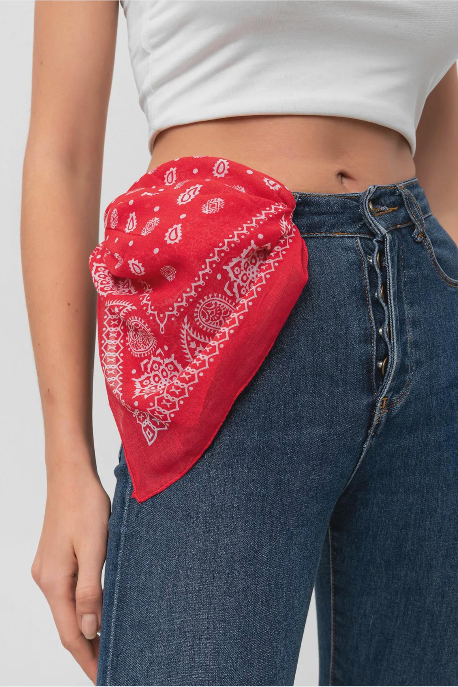 Paisley Cotton Bandana 20x20" – Vintage Western Style Headscarf, 100% ...
